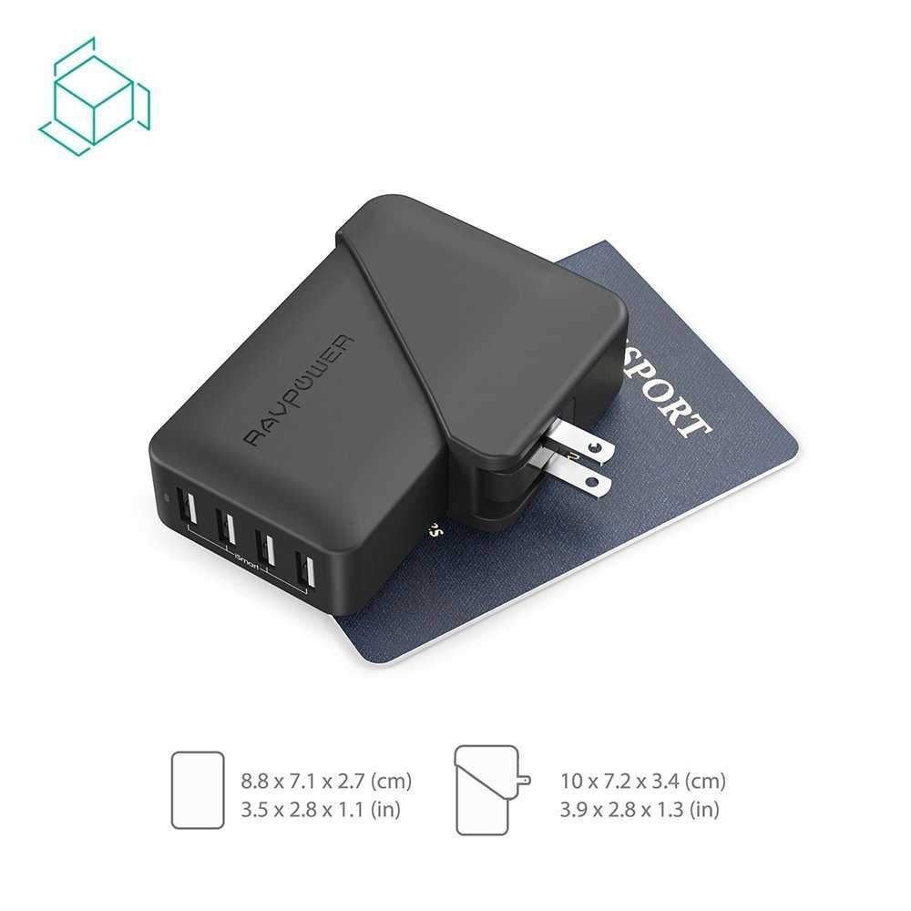 Order ravpower 4 port travel adapter 40w black Now! | Jomla.ae