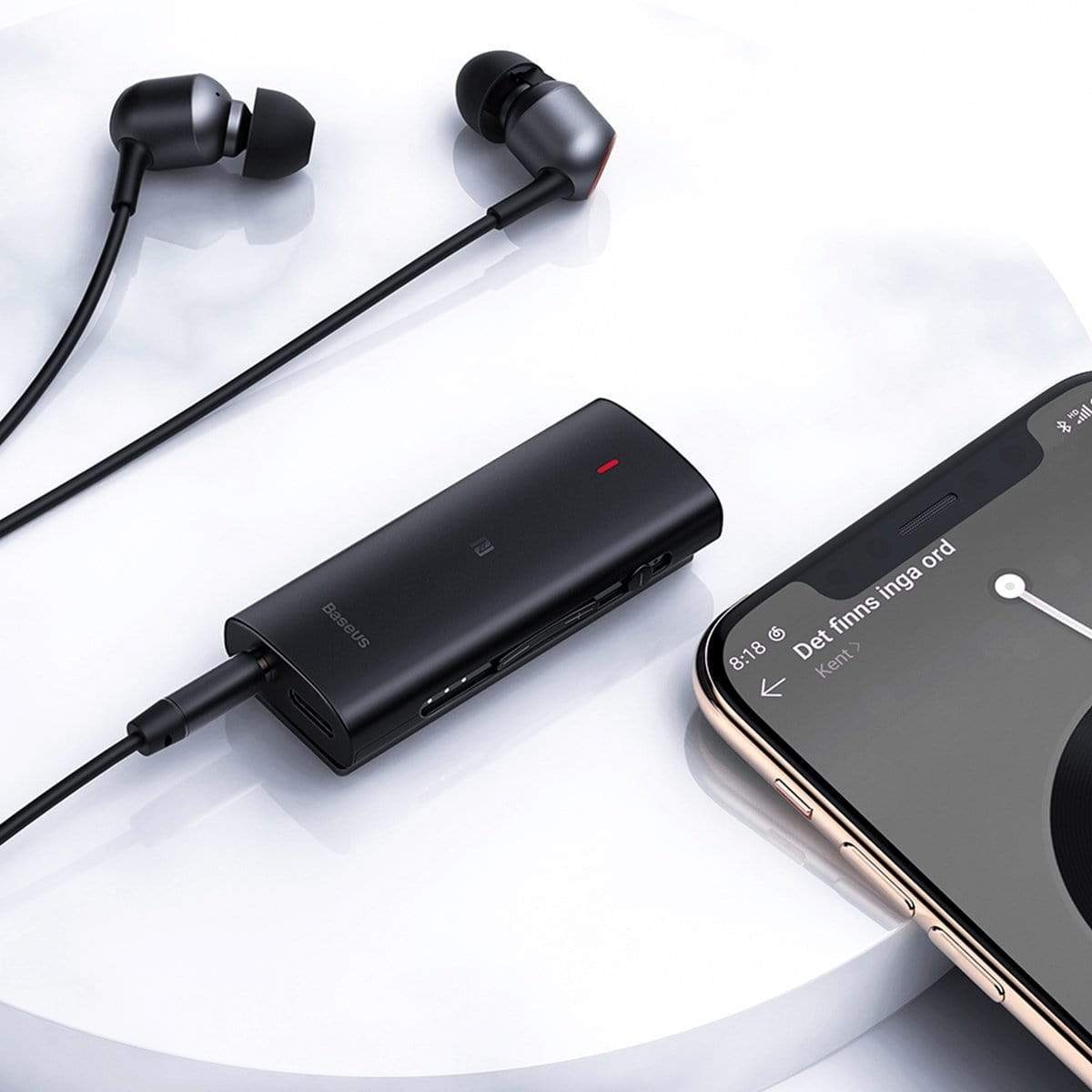 اطلب جهاز استقبال البلوتوث Baseus BA03 Immersive Virtual 3D Bluetooth Receiver الأسود الأصلي ...