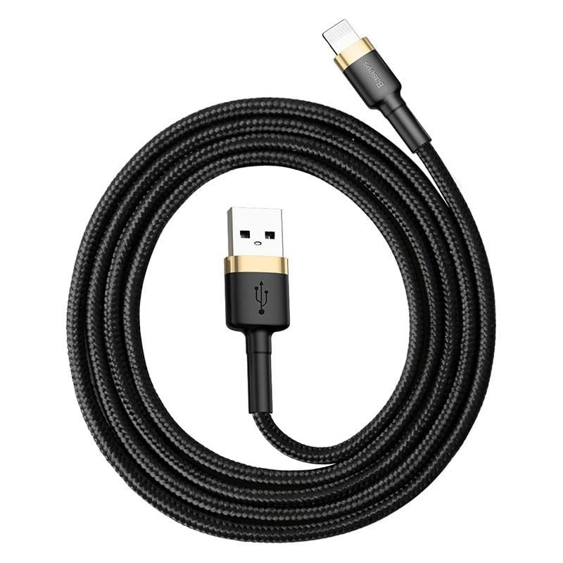Order baseus cafule cable usb for lightning 2 4a 1m gold black Now ...