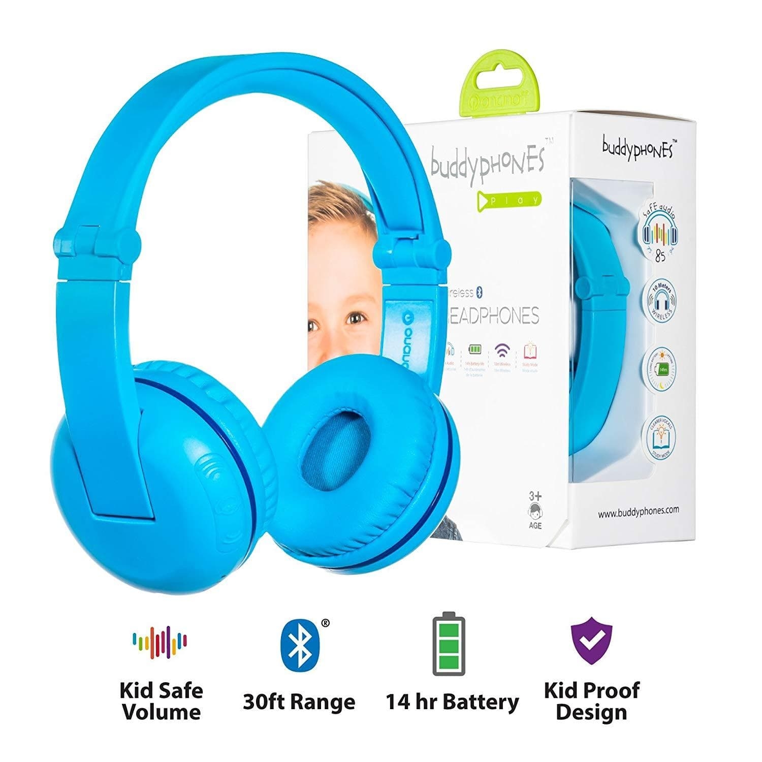 Order buddyphones play bluetooth headphones glacier blue Now! | Jomla.ae