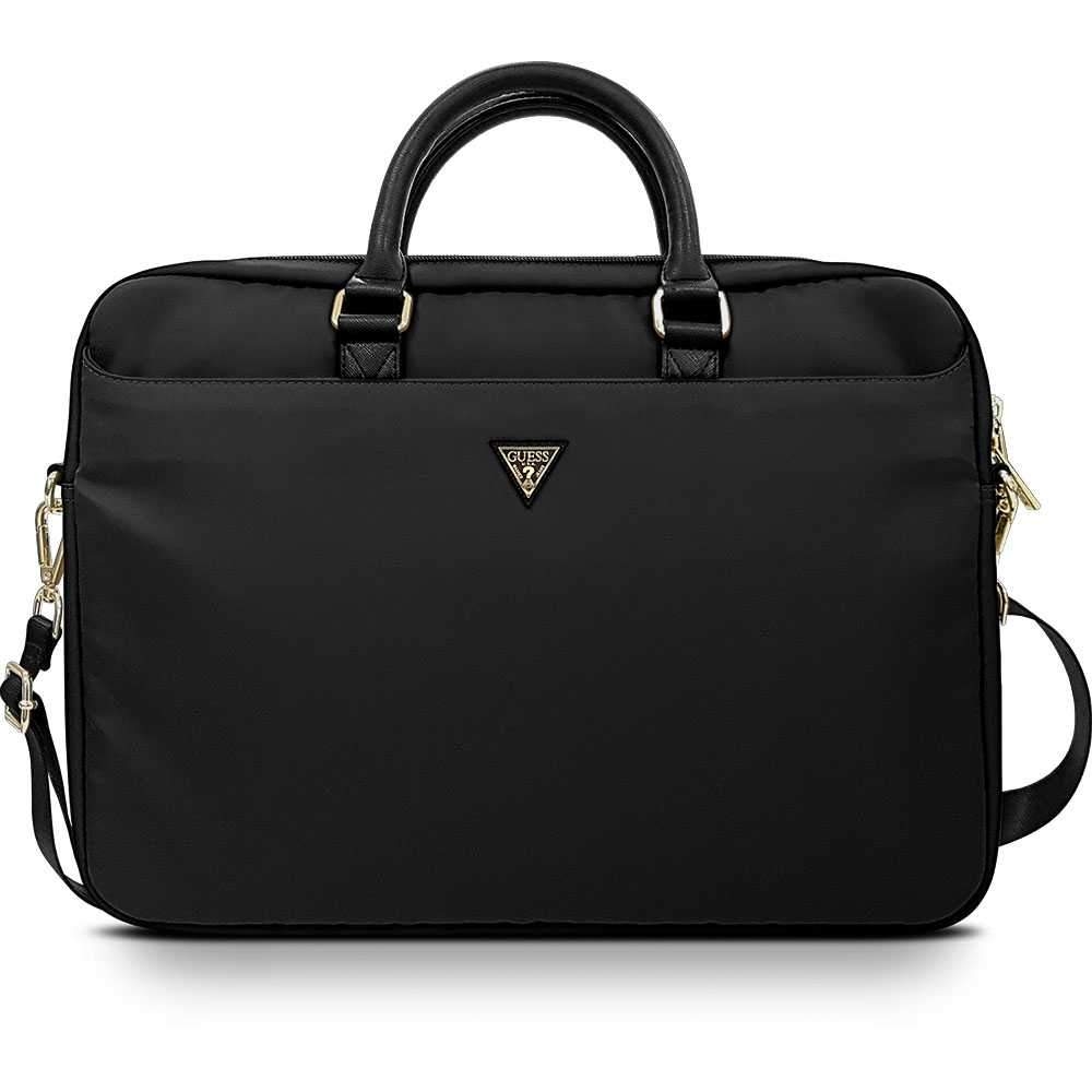 Order guess nylon computer bag with metal triangle logo 15 black Now ...