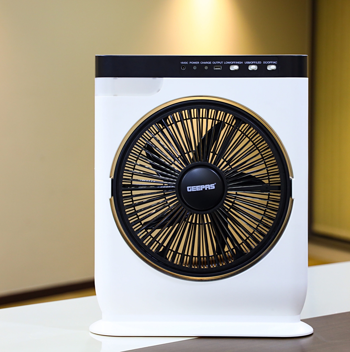 Order Geepas 12'' Rechargeable Box Fan - 2 Speed Settings Fan with Led ...