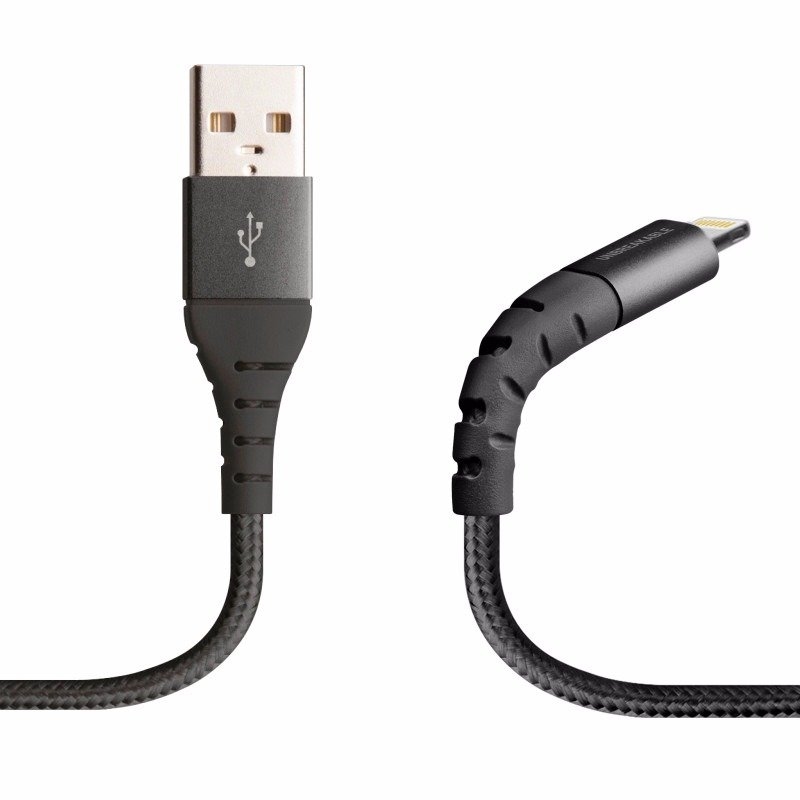 Order SBS 8Pin UNBREAKABLE USB cable 1mtr Black Now! | Jomla.ae