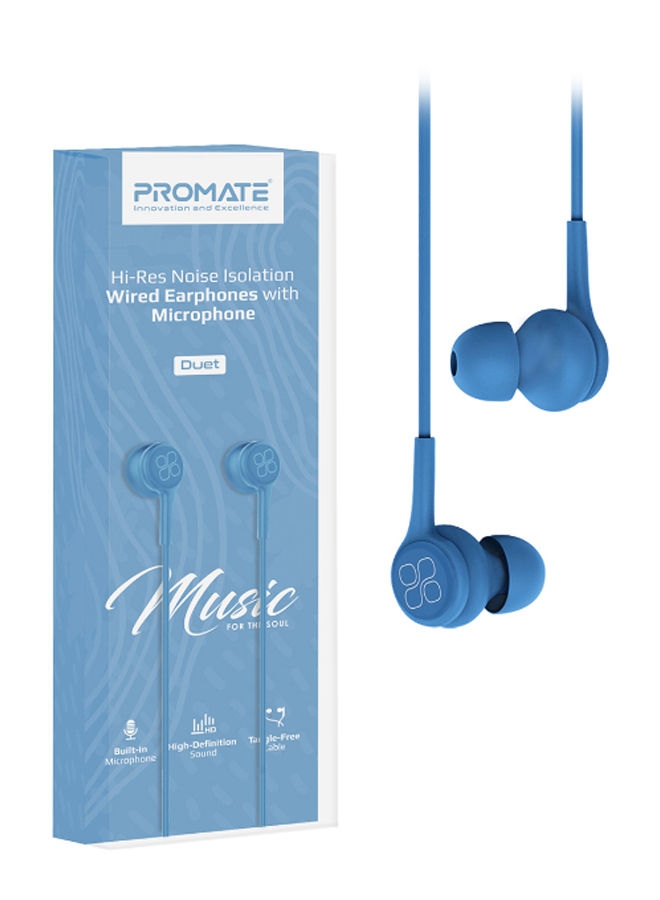 Order promate Hi-Res Noise Isolating In-Ear Headphones Blue Now! | Jomla.ae
