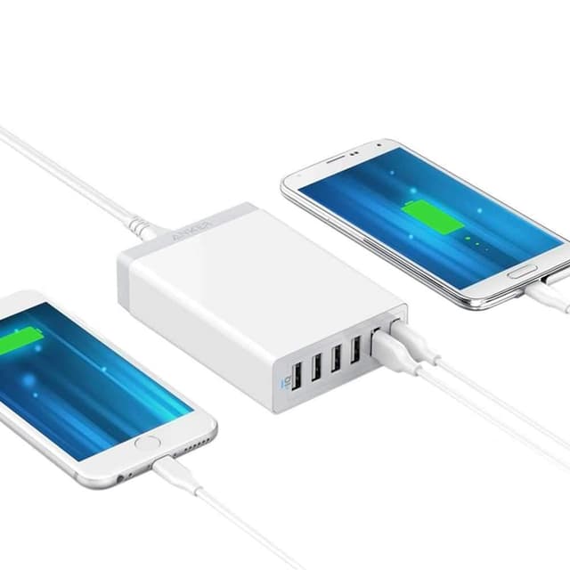 Anker PowerPort 6 60W 6-Port Desktop Charger (UE) White (A2123L22 ...