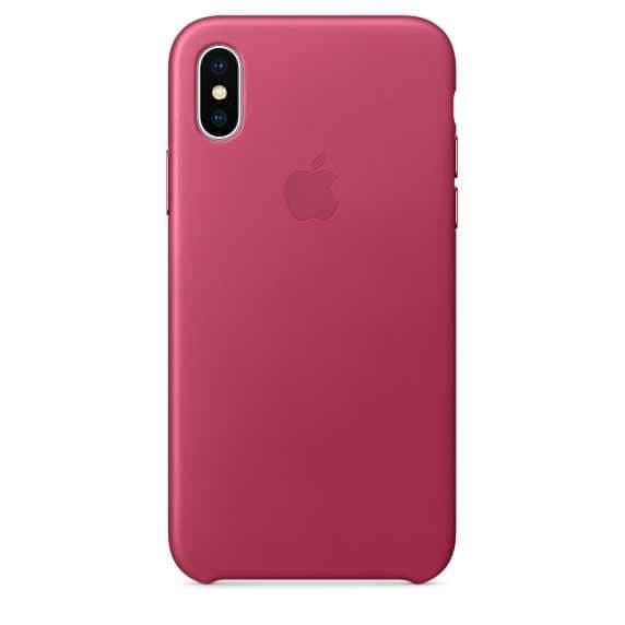 apple iphone x leather case pink fuchsia | Jomla.ae
