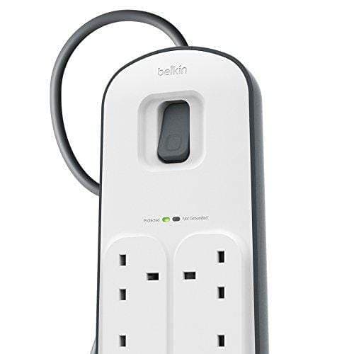 Order belkin 6 way surge protection strip 2m with 2 x 2 4amp usb ...