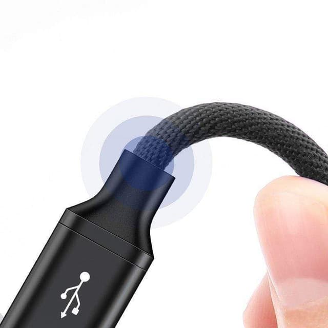 baseus artistic striped cable usb for type c 3a 5m black | Jomla.ae