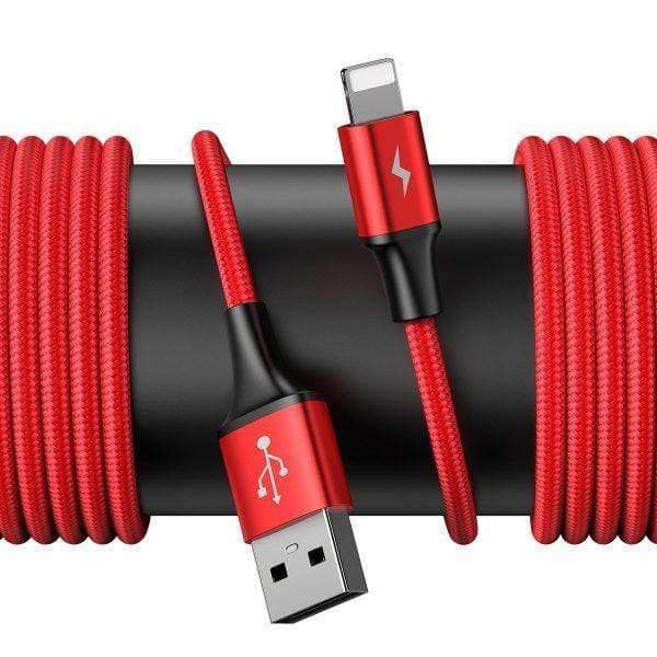 baseus special data cable for backseat usb to ip dual usb red | Jomla.ae