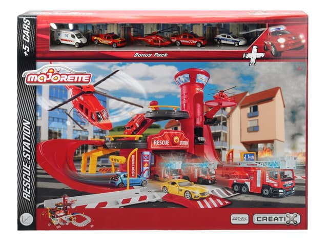 DIE CAST PLAYSET creatix rescue station 5 vehicles | Jomla.ae