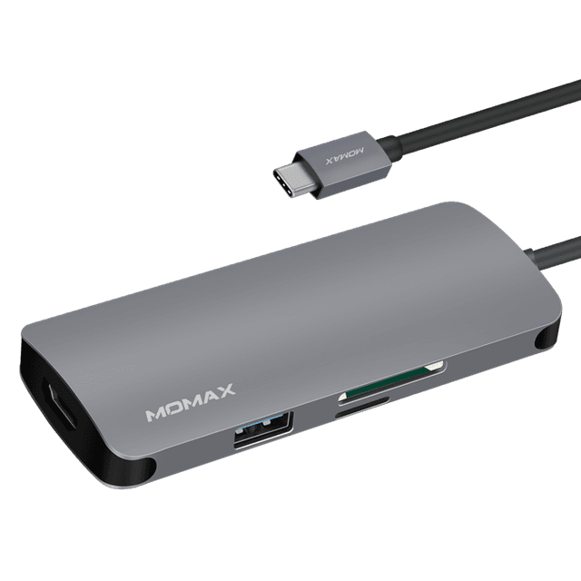 Order momax 7 in 1 usb c hub pd 60w space grey Now! | Jomla.ae