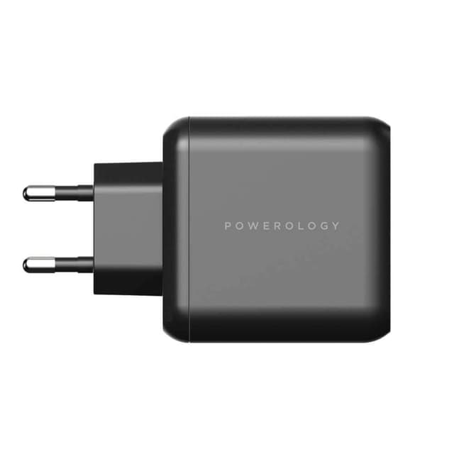 Order powerology 3 port 65w gan charger with pd eu black Now! | Jomla.ae