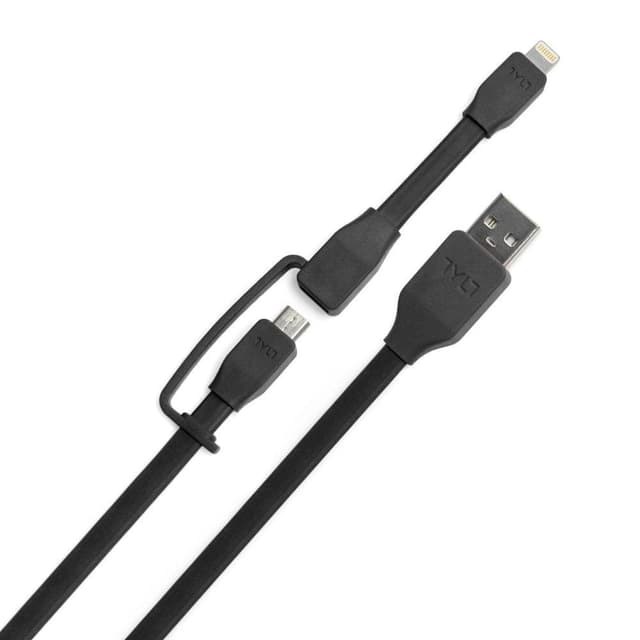 tylt sync cable duo charge sync lightning black | Jomla.ae