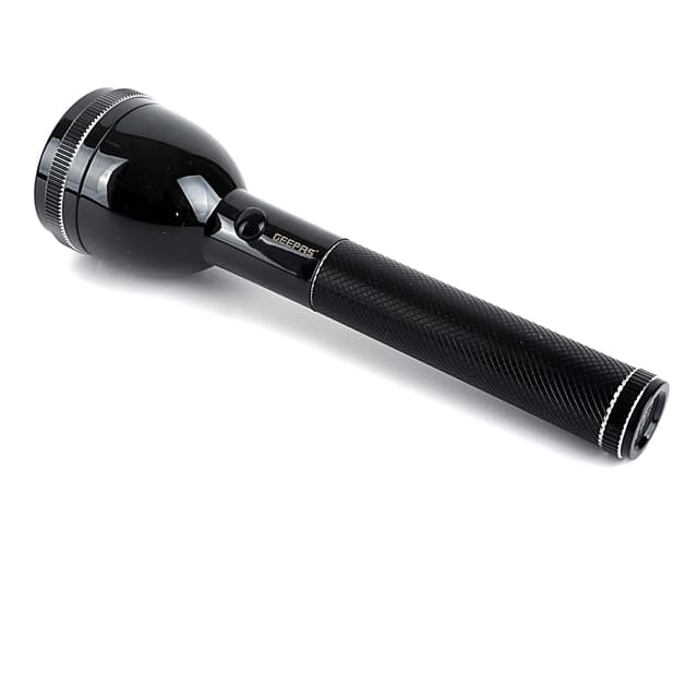 Geepas Lightweight Rechargeable LED Flashlight - Bright White LED Torch ...
