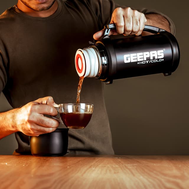 Geepas GSVB4111 Vacuum Flask, 1.5L - Stainless Steel Vacuum Bottle Keep ...