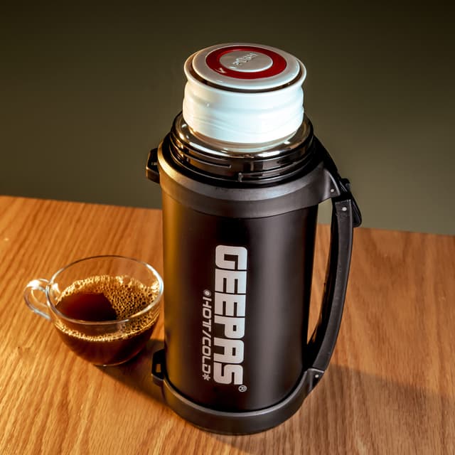 Geepas GSVB4111 Vacuum Flask, 1.5L - Stainless Steel Vacuum Bottle Keep ...