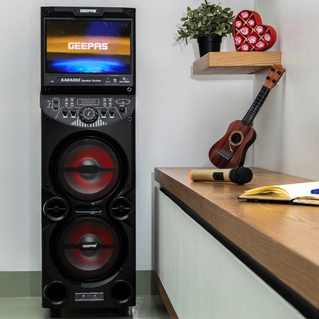 Geepas Portable Rechargeable Bluetooth Speaker with 15" Touch Screen ...