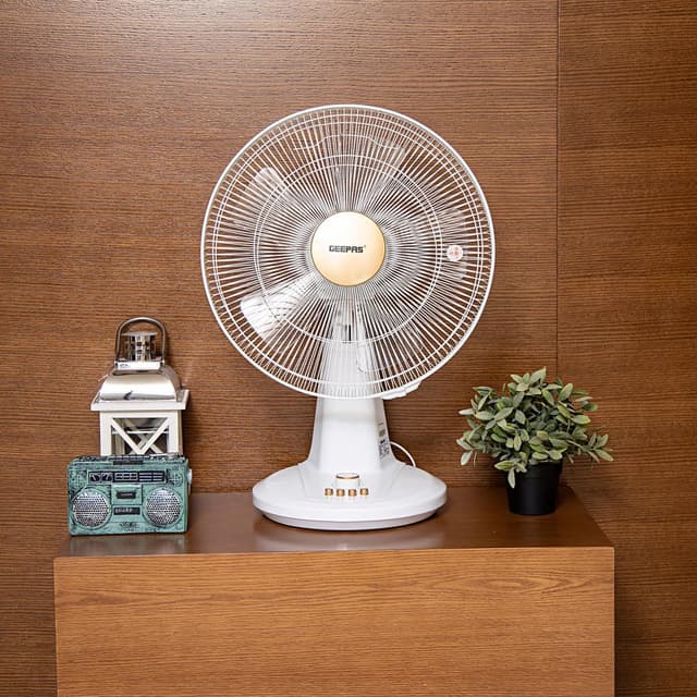 Order Geepas GF9625 16-Inch Table Fan - 3 Speed Settings with Wide Oscillation - 5 Leaf AS Blade ...