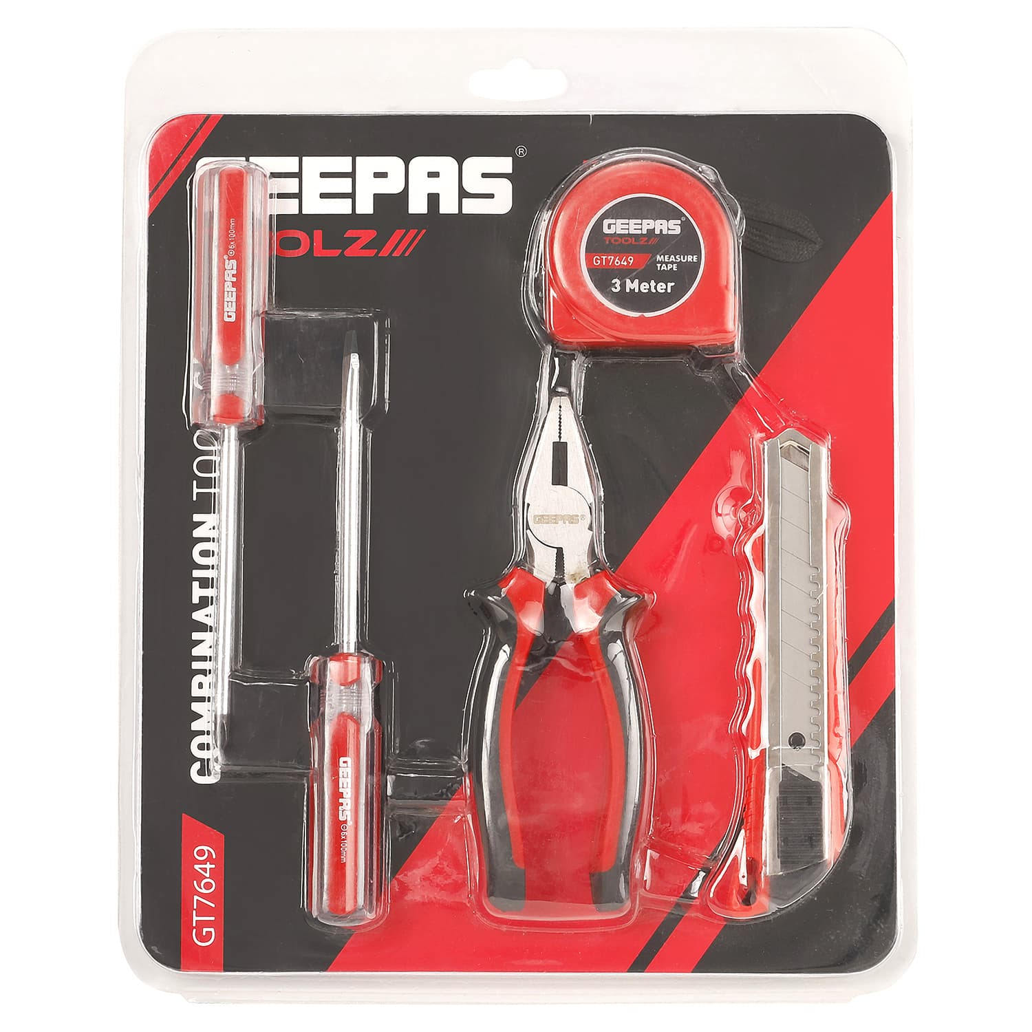 Order Geepas GT7649N 5-in-1 Combination Tool Set, Color Red, Includes ...