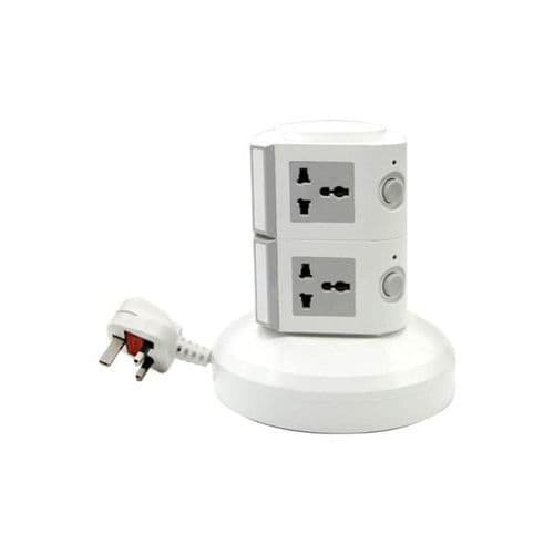 Margoun 2 Layer Multi Power Plug, White & Grey | Jomla.ae