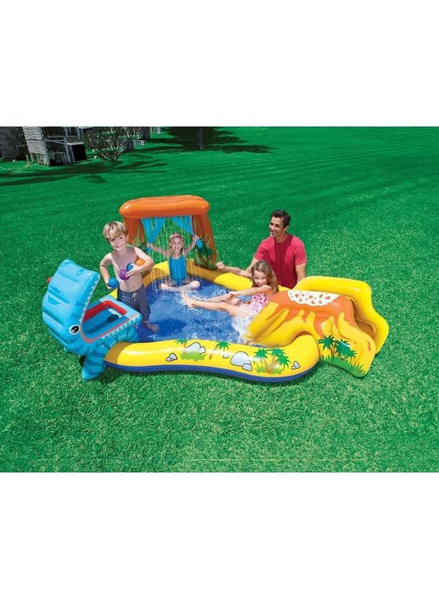 INTEX Dinosaur Inflatable Pool With Electric Air Pump 249x191x109cm ...