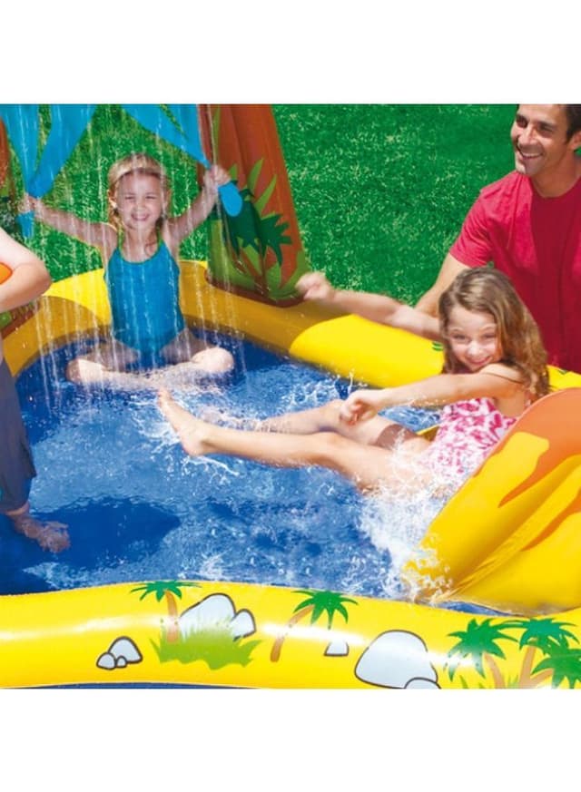 INTEX Dinosaur Inflatable Pool With Electric Air Pump 249x191x109cm ...