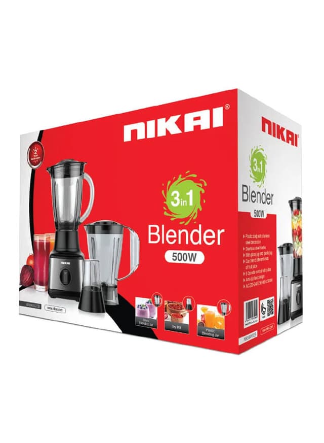 Order NIKAI 3 In 1 Blender 500 W NB3900GEB Black/Clear/Silver Now ...