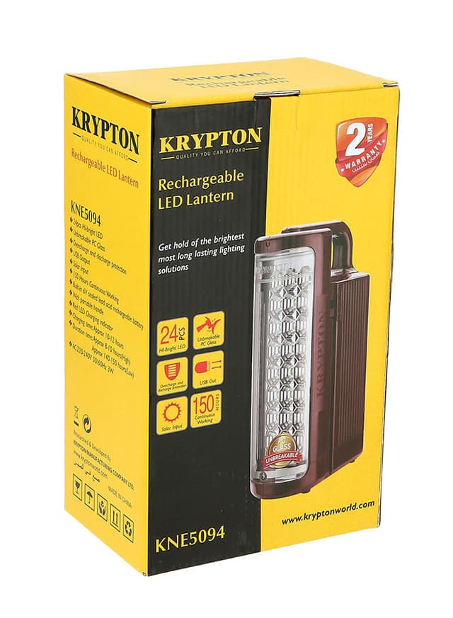 Krypton KNE5094 Rechargeable Led Emergency Light Maroon | Jomla.ae