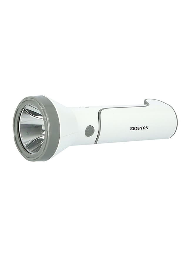 Krypton Led Rechargeable Flashlight White/Grey | Jomla.ae