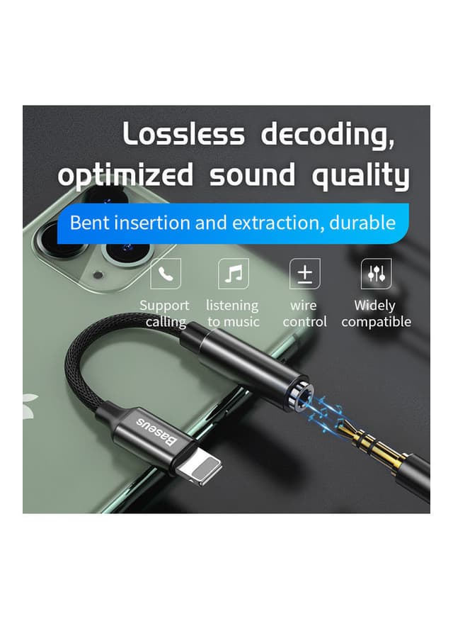 Order Baseus Audio Adapter Lightning to AUX Black Now! | Jomla.ae