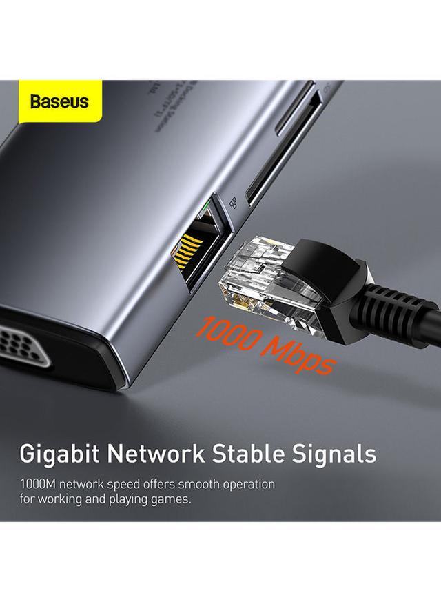 Order Baseus 9-In-1 Multifunctional Metal Gleam Series Type-C Hub Docking Station Space Grey Now ...