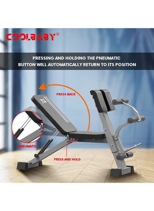 Cool Baby Pneumatic Adjustable Fitness Bench 94x49x37centimeter | Jomla.ae