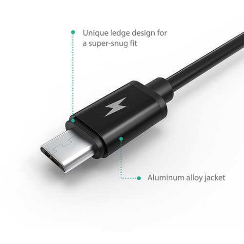 RAVPower 5 Pack Micro USB Cable - Black ( Online Packaging ) | Jomla.ae