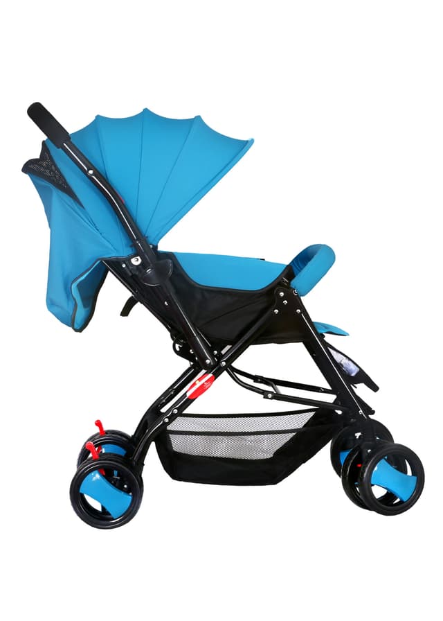 Baby Plus Blue Baby Stroller Cum Pram | Jomla.ae
