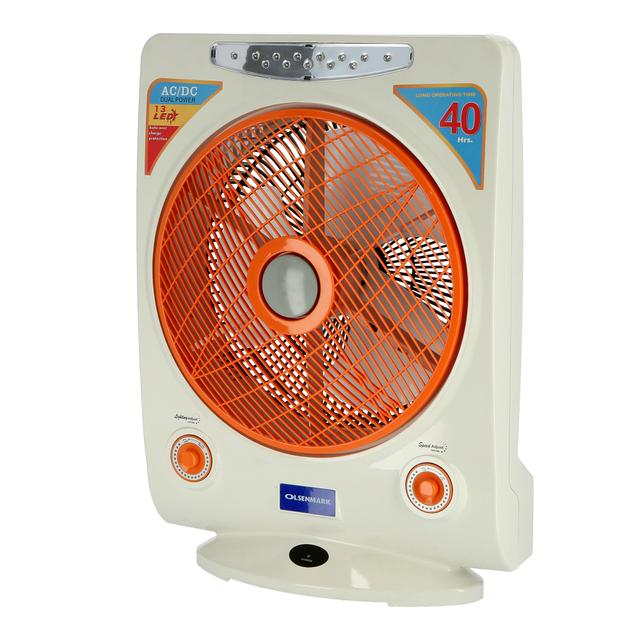 Olsenmark Rechargeable Fan With Led, 14 Inch - 12V 7Ah Replaceable ...