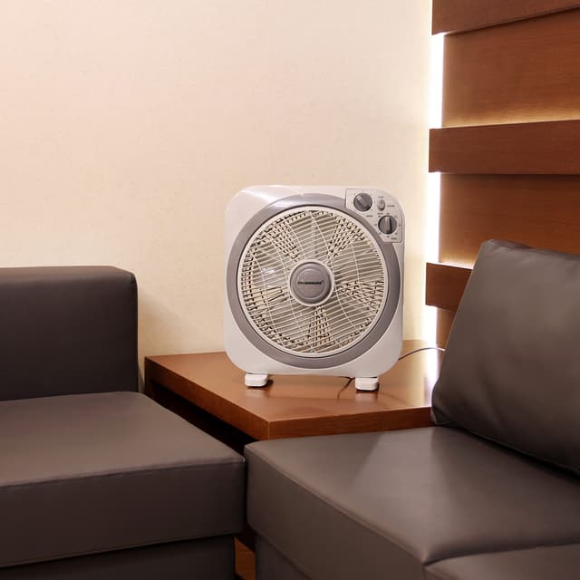 Olsenmark 12'' Box Fan - Powerful Personal Desk Box Fan With Copper ...