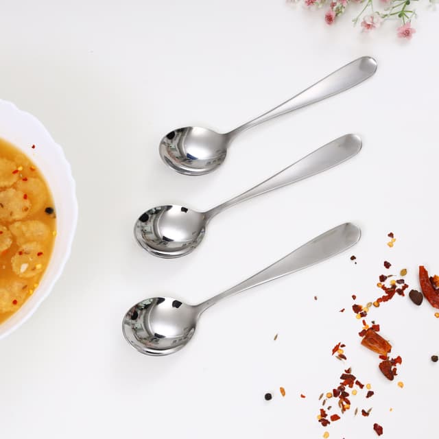 Royalford Stainless Steel Soup Spoons - Serving Spoon Long Handle ...