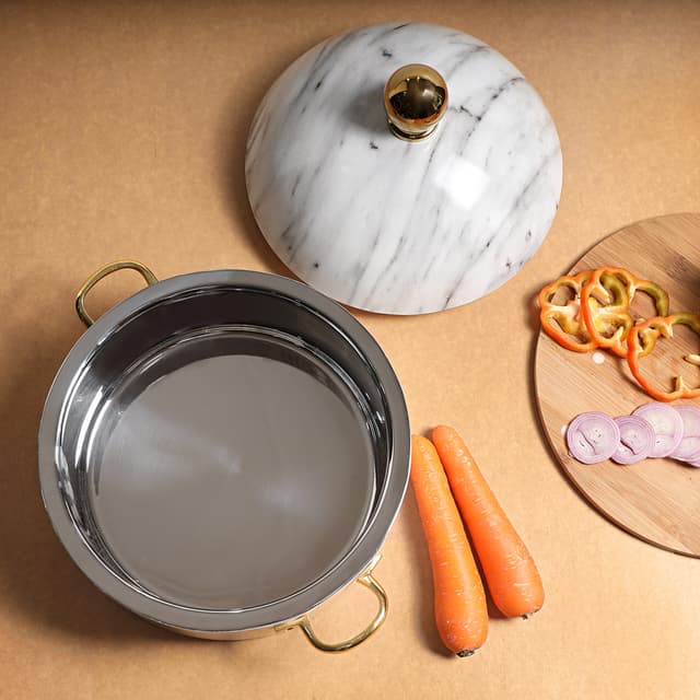 Royalford 4L Stainless Steel Marble Dome Hot Pot | Jomla.ae