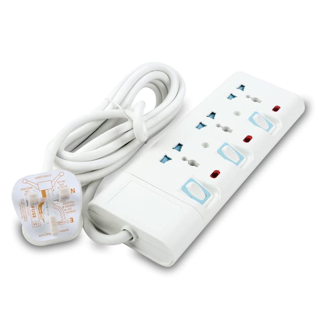 Geepas 3-Way Extension Board, 3M | Jomla.ae