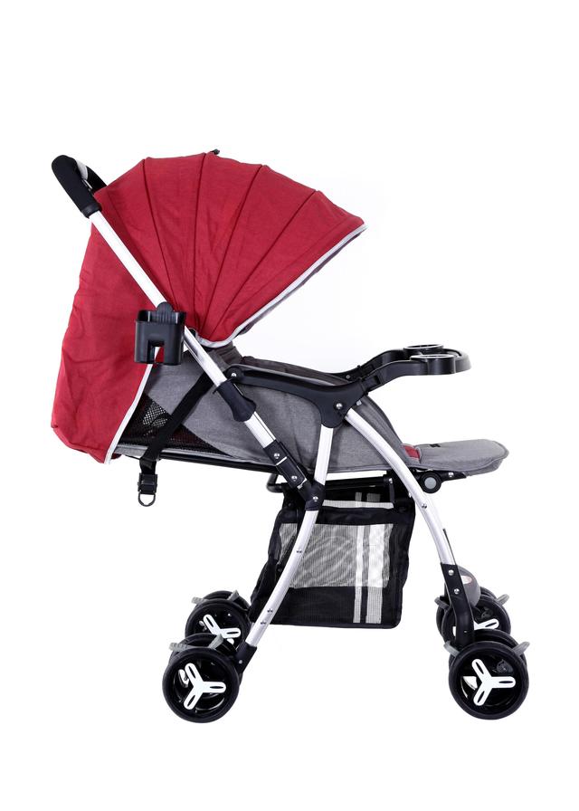 Baby Plus Red Stroller Cum Pram, 0-36 M | Jomla.ae