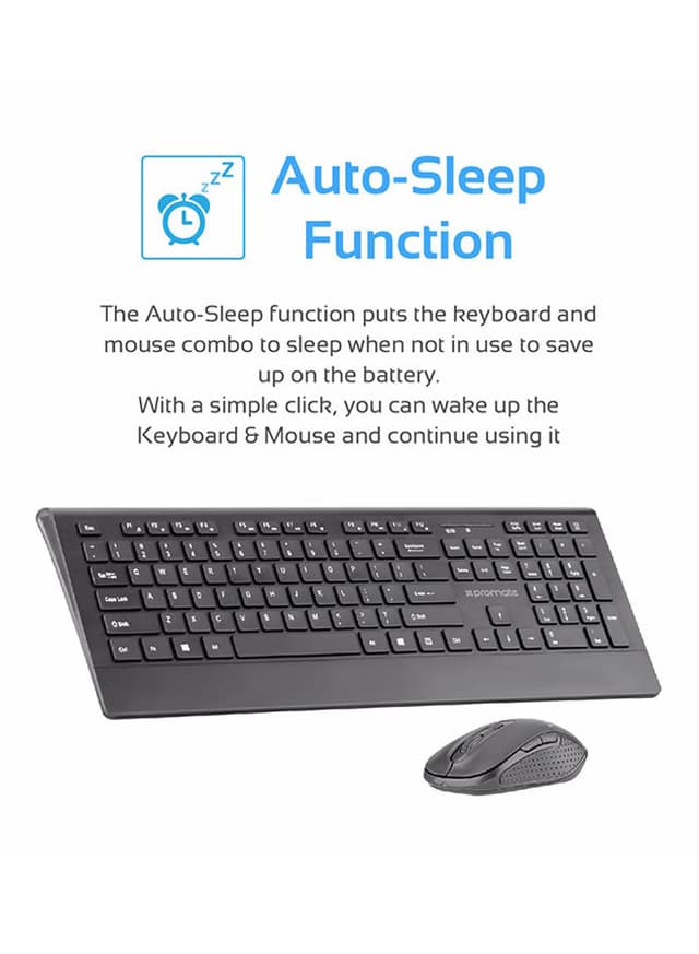 Order promate KeyMate-3 Wireless Keyboard With Mouse Set Black Now ...