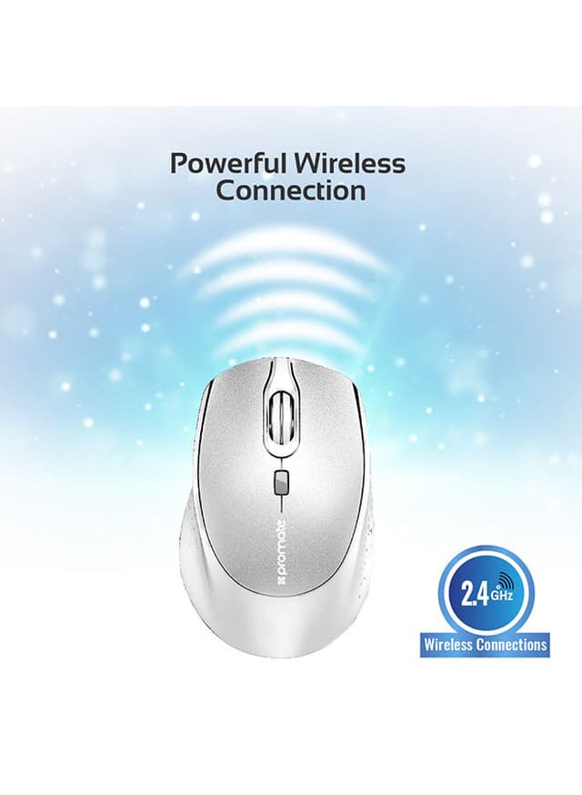 promate Wireless Mouse, Ergonomic Lightweight 2.4Ghz Wireless Optical ...