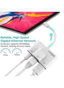 promate USB Hub, 3 in 1 RJ45 Ethernet LAN Wired Network Adapter with ...