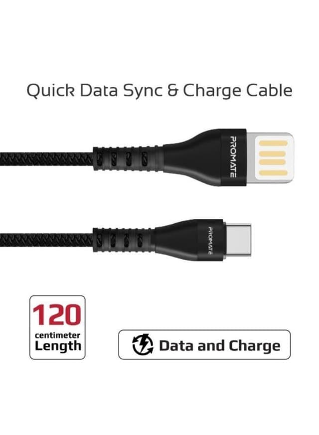 Order promate VigoRay-C USB-C To Reversible USB-A Charging Cable Black ...
