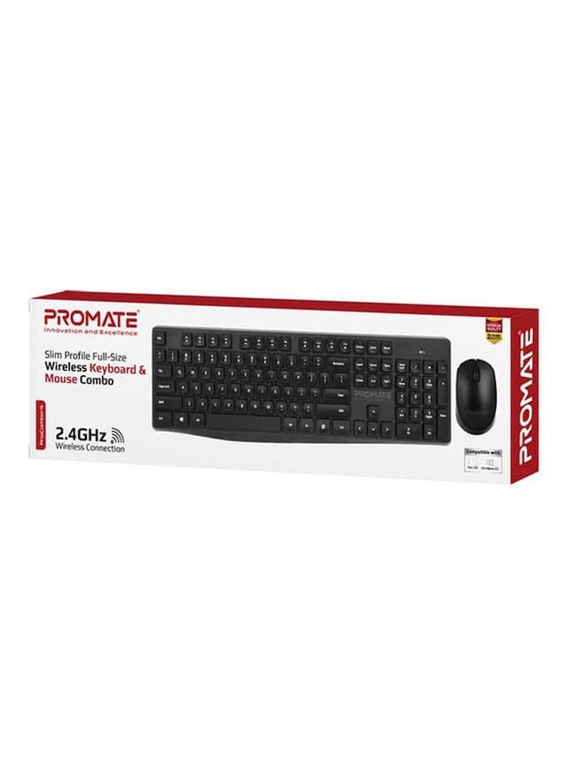 Order promate Wireless Keyboard and Mouse Combo, English/Arabic Black ...