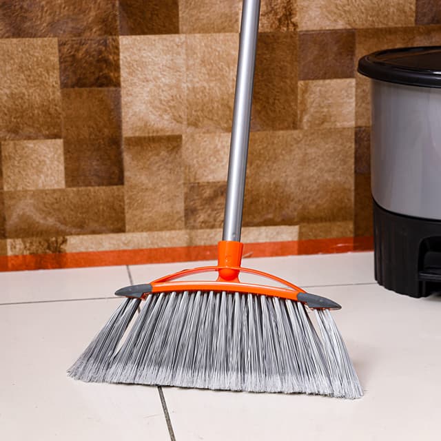 Royalford Long Floor Broom With Strong Handle - Stiff Bristles | Jomla.ae