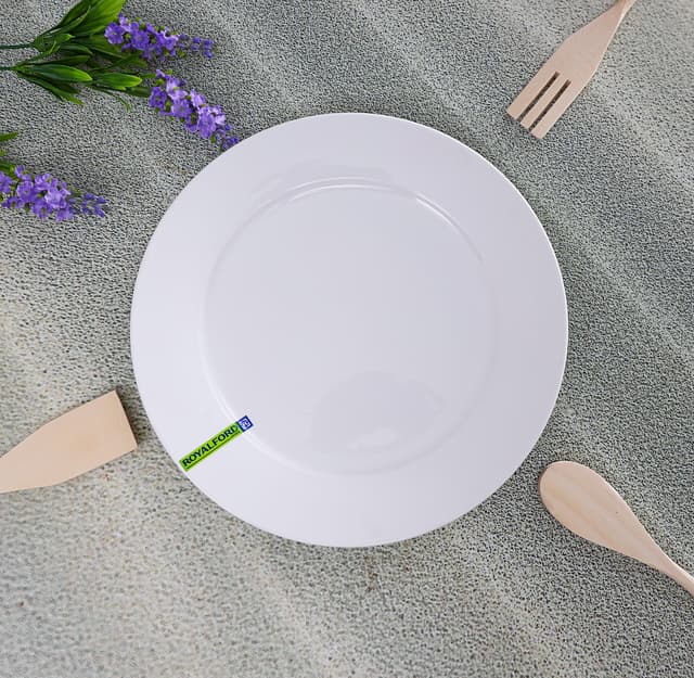 Royalford Porcelain Magnesia Flat Plate, 10.5 Inch | Jomla.ae