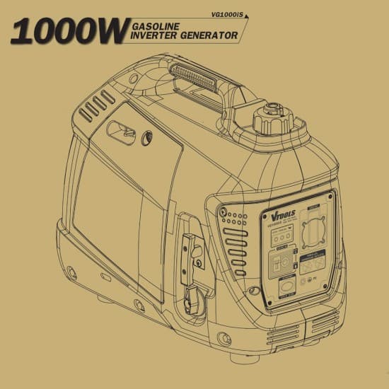 Vtools 1000W Portable Gasoline Inverter Generator | Jomla.ae