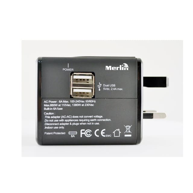 Order Merlin Universal USB Travel Adapter Now! | Jomla.ae