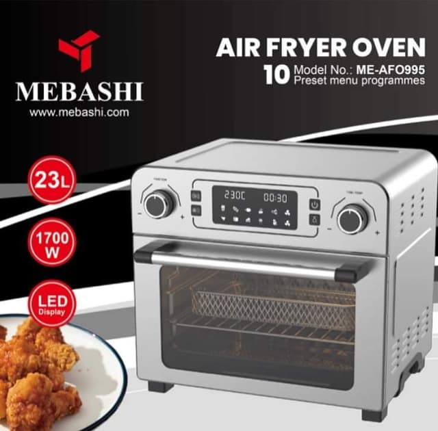 Order Mebashi 10 Present Menu Air Fryer Oven 23 liter capacity Now! | Jomla.ae